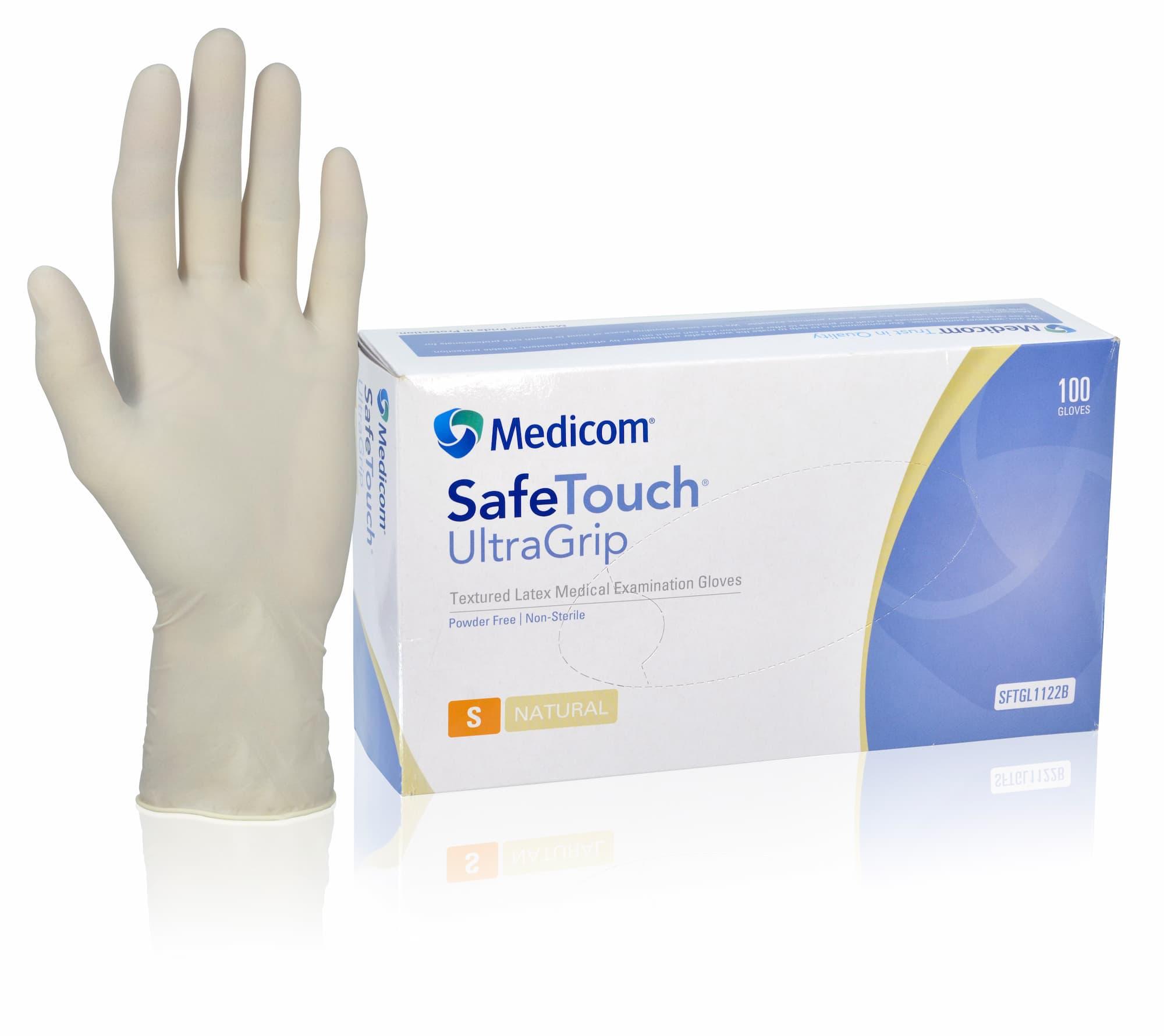 SafeTouch Ultra Grip Examination Latex Powder Free Gloves | A. R ...